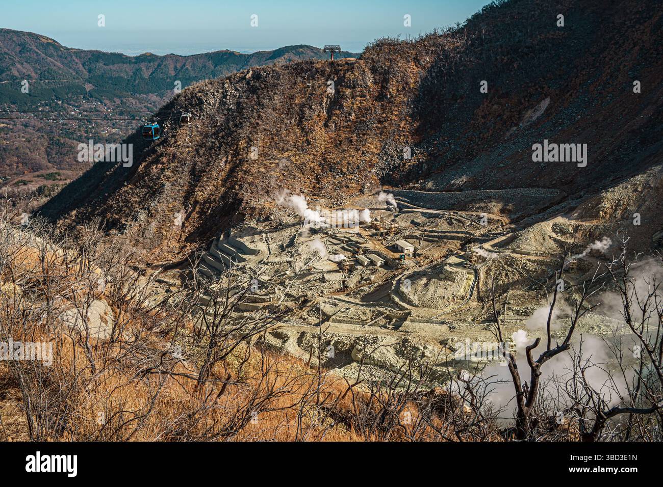 Dramatic geothermal landscape of Owakudani in Hakone, Japan, featuring ...