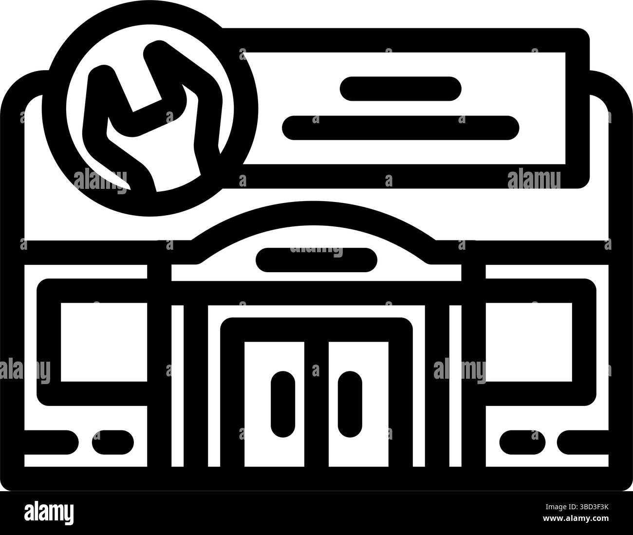 hardware shop shop line icon vector illustration Stock Vector Image ...