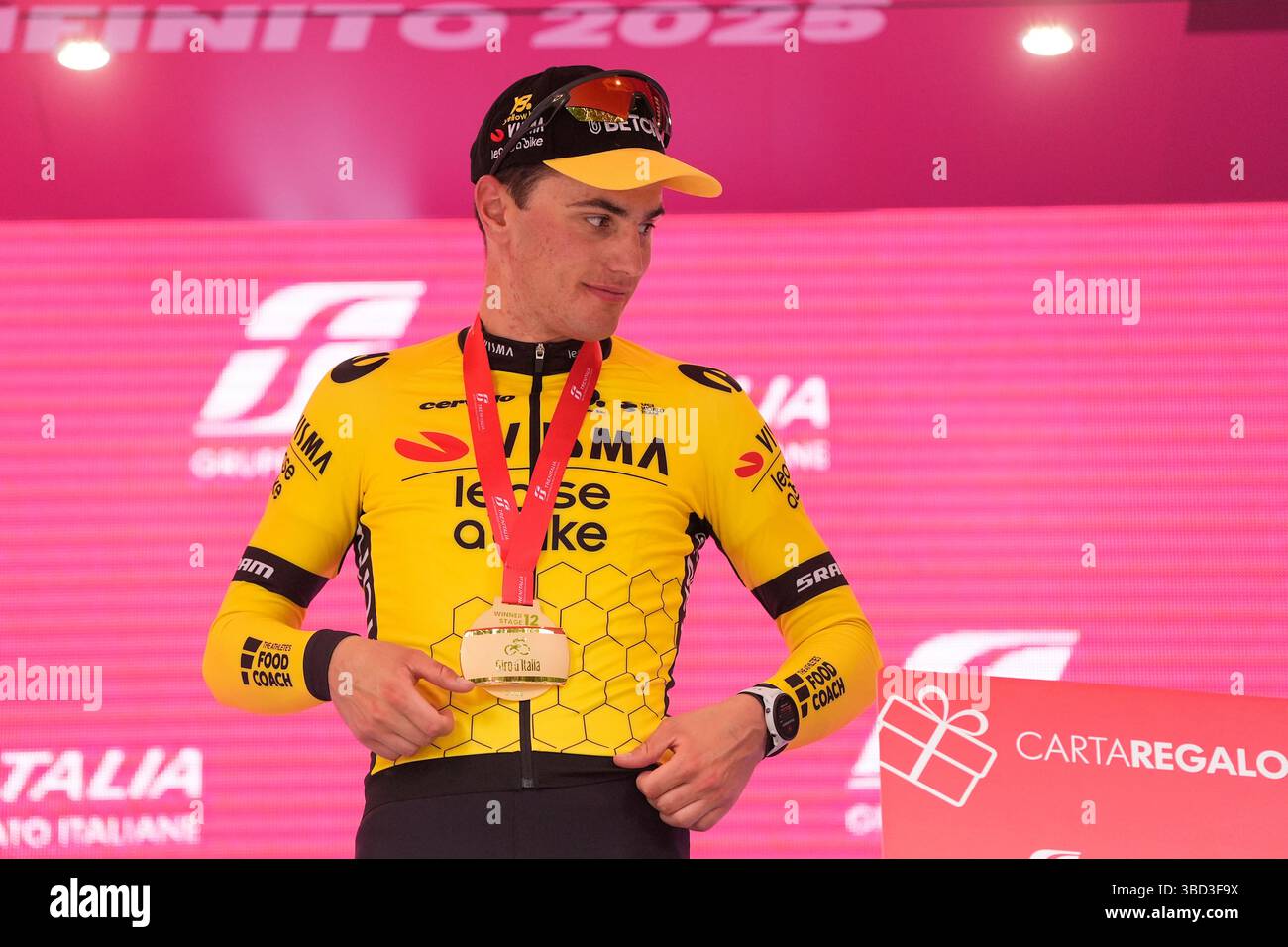 Kooij Olav of Team Visma | Lease A Bike, during the awards ceremony at the stage 12 of the Giro ...
