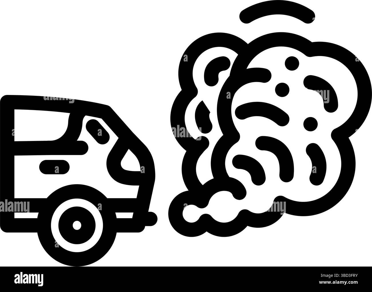 car visible exhaust fumes air pollution line icon vector illustration ...