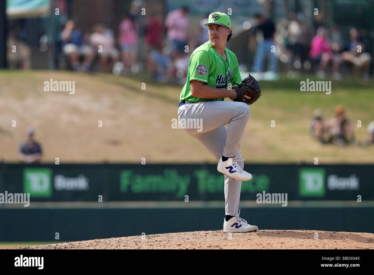 Relief pitcher Seth Clark (24) of the Hub City Spartanburgers delivers ...