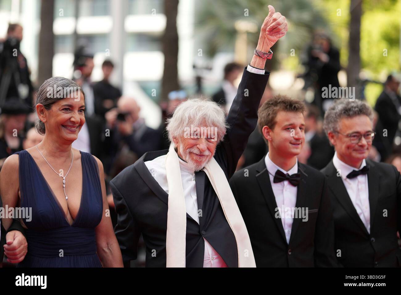 Ceyla Lacerda, from left, Pierre Richard and Timi-Joy Marbot pose for ...