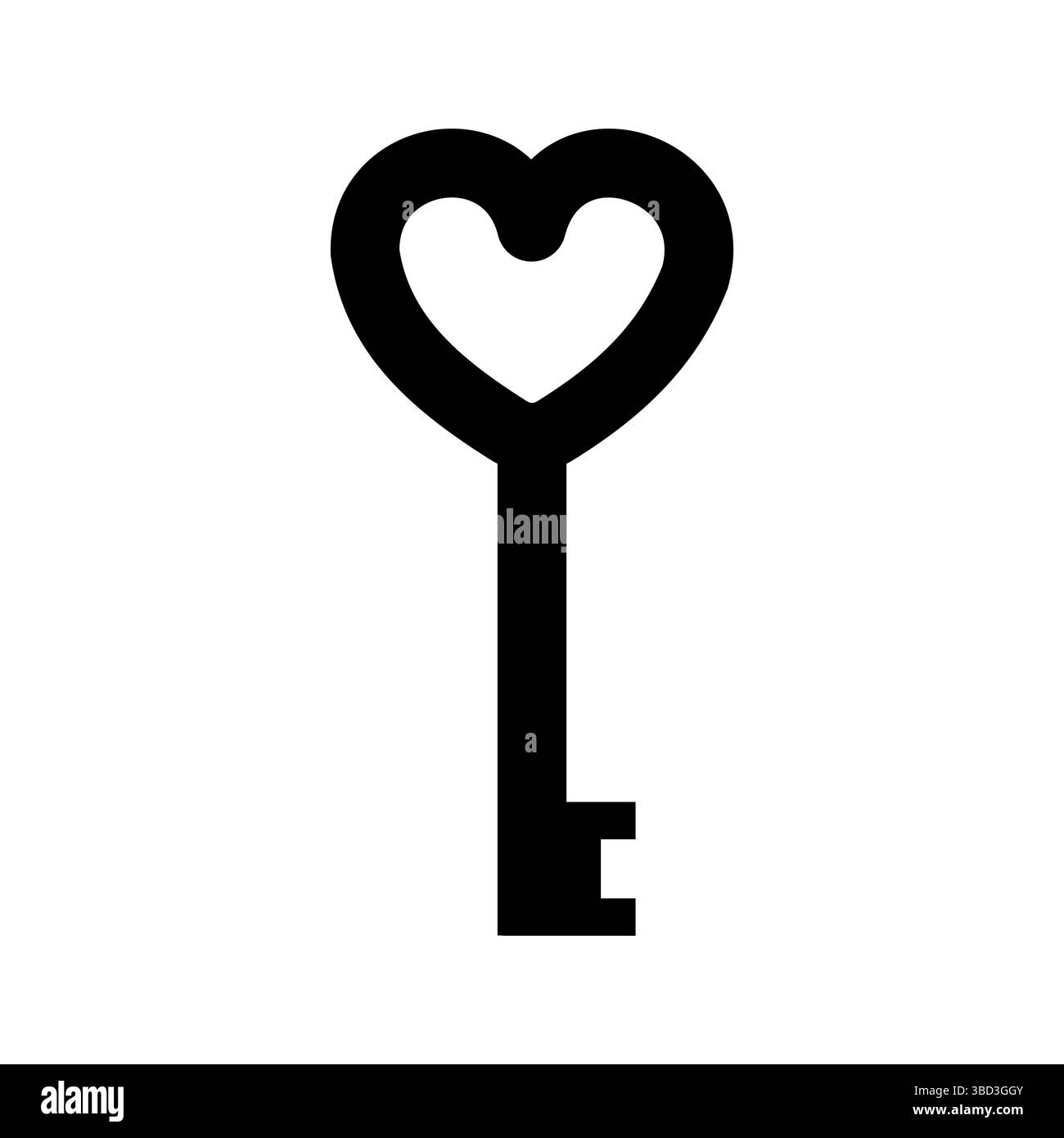 Vector flat key with heart isolated on white background Stock Vector ...