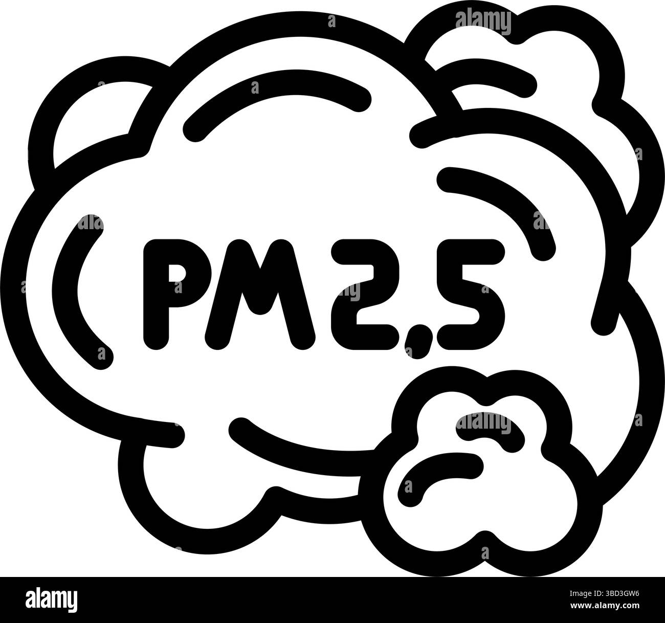 smog cloud labeled air pollution line icon vector illustration Stock ...