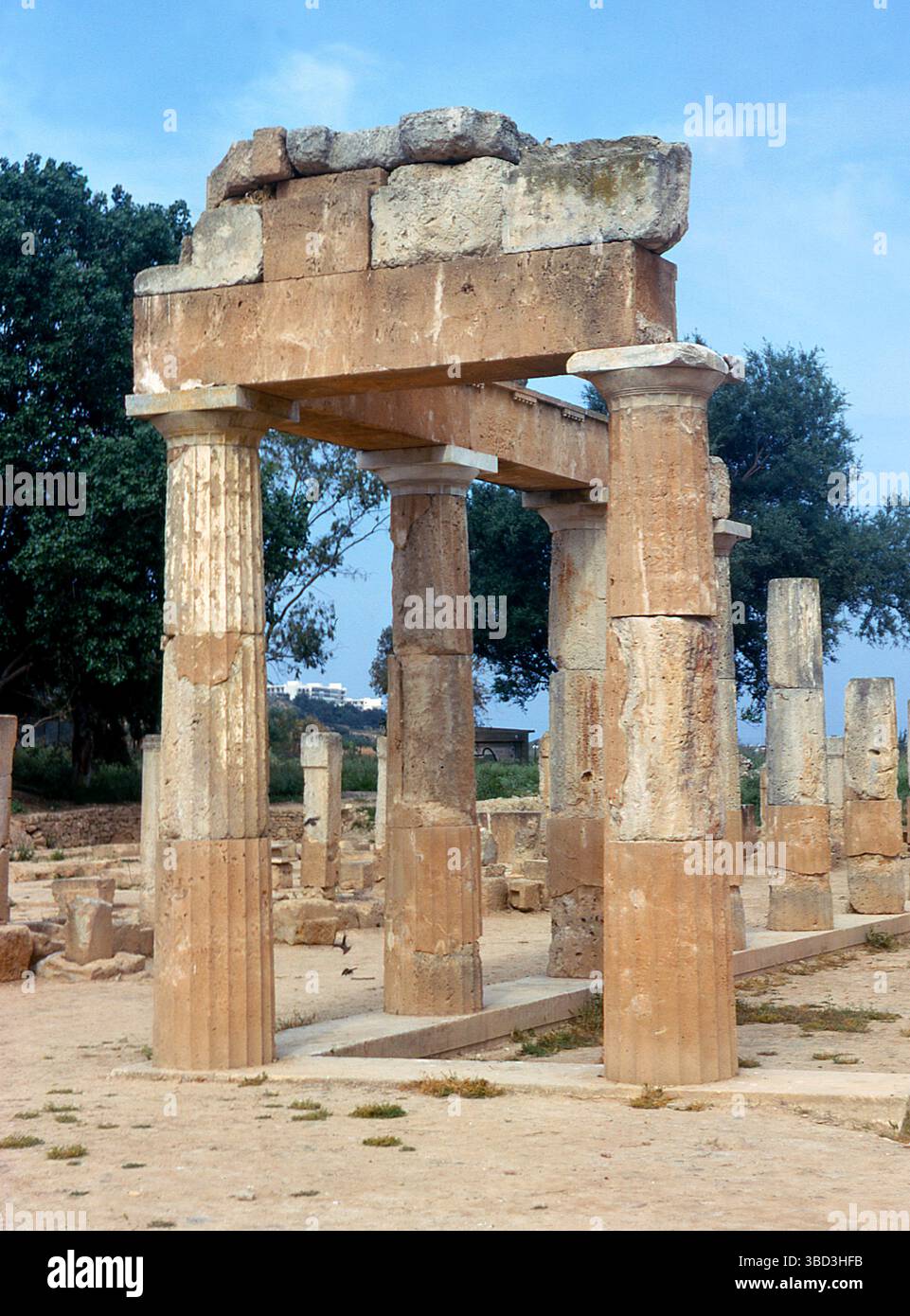 The ancient Greek temple of Artemis at Brauron, Greece, in 1976 Stock ...