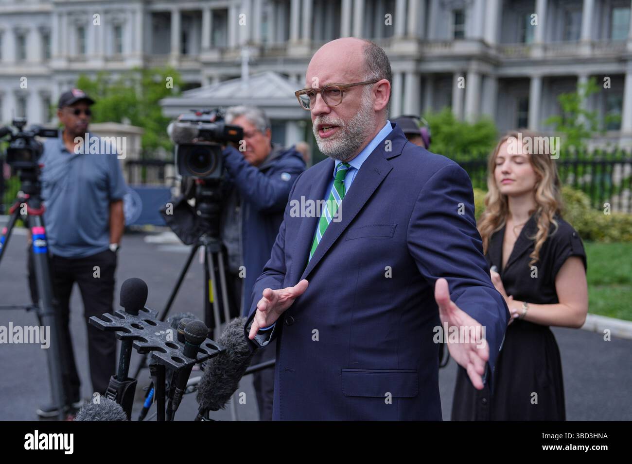 Office of Management and Budget director Russell Vought speaks to ...