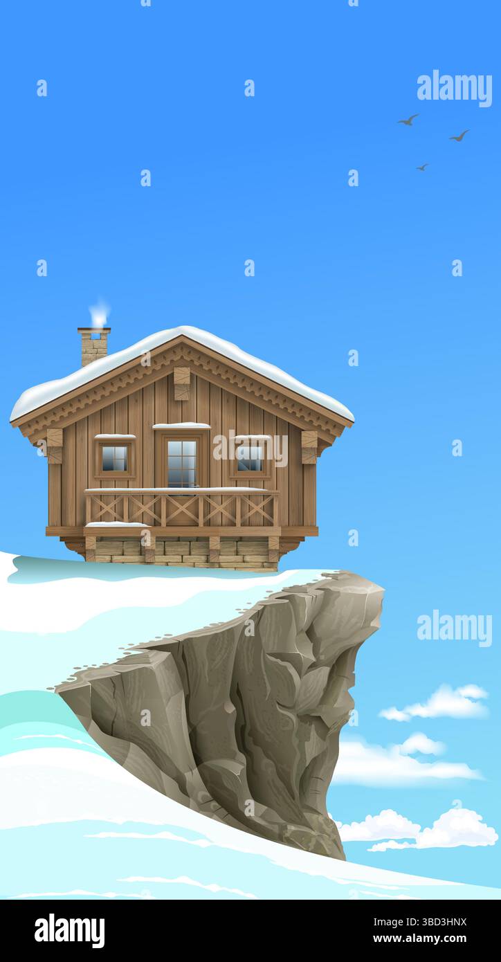 Winter hut ski Stock Vector Images - Alamy