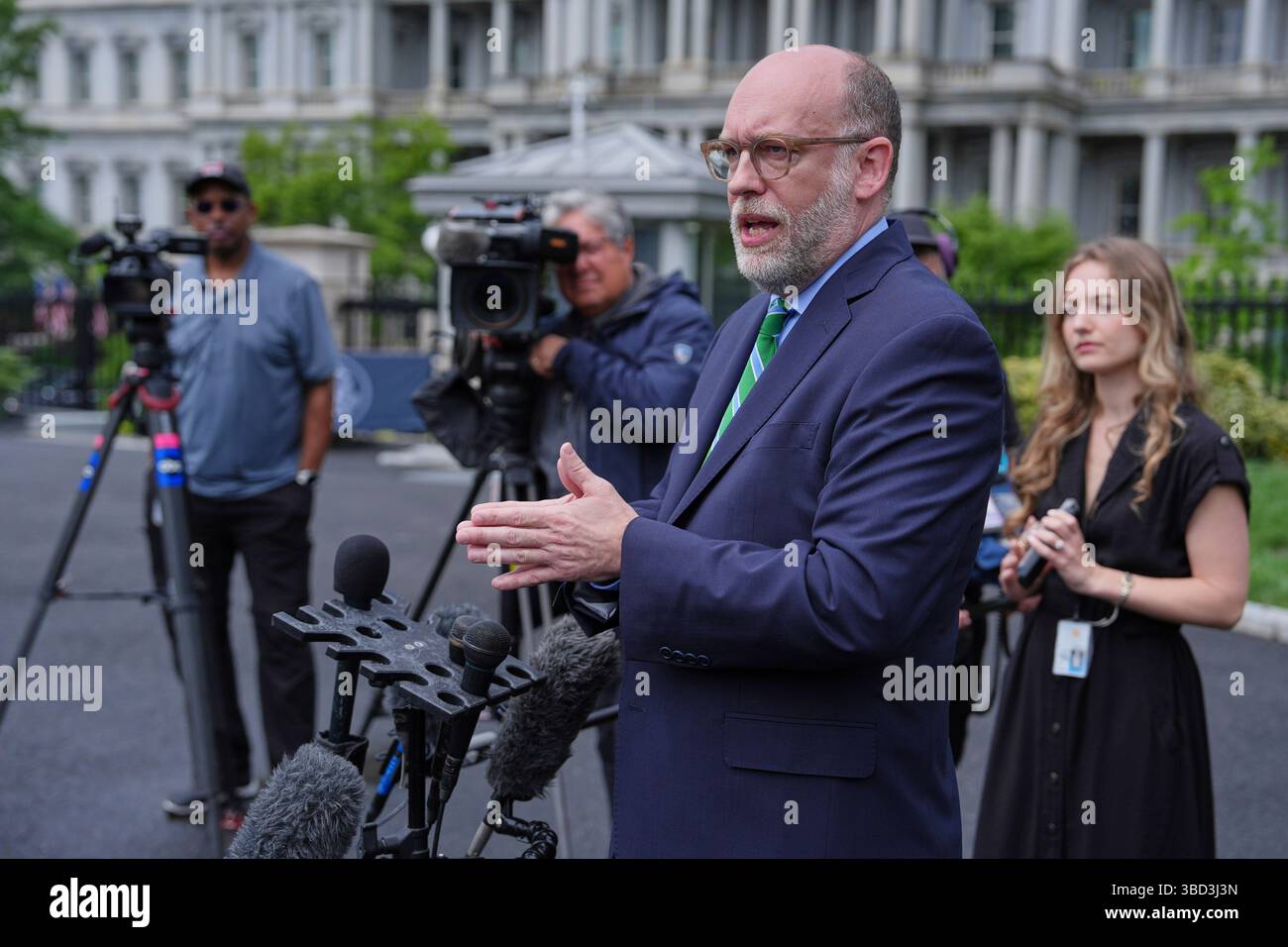 Office of Management and Budget director Russell Vought speaks to ...