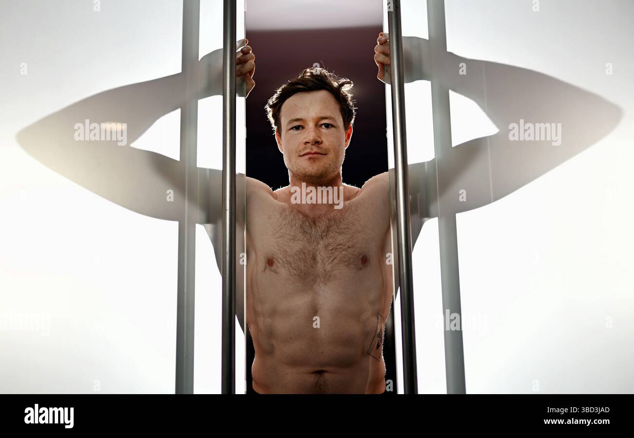 Athlete Armand Marchant poses for the photographer during the annual ...