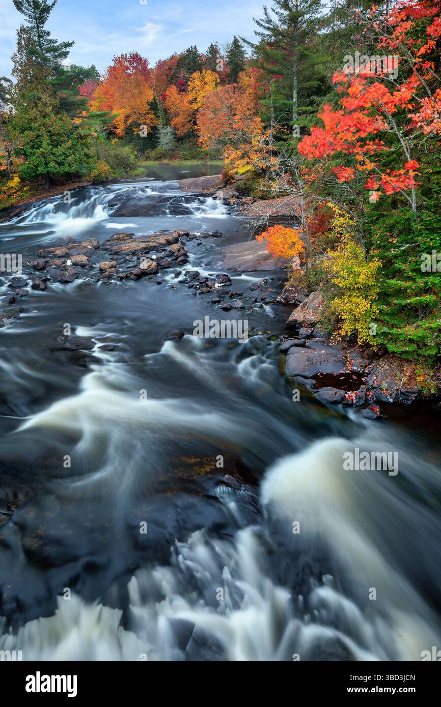 Bog River Falls in Adirondack Park flows into Big Tupper Lake during ...
