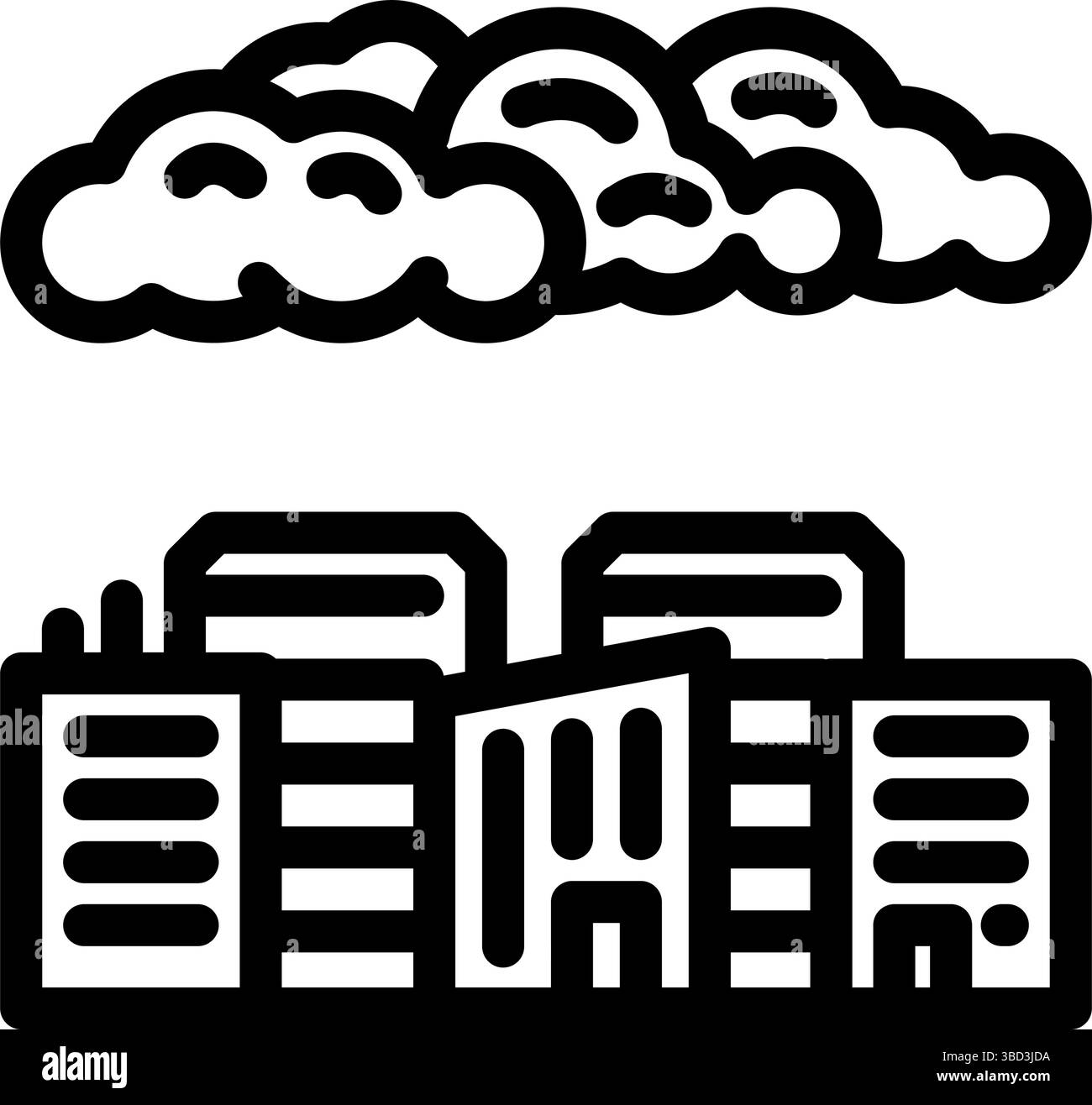 cloud over city chemical pollution line icon vector illustration Stock ...