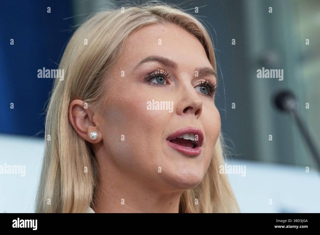 White House press secretary Karoline Leavitt speaks with reporters in the James Brady Press ...