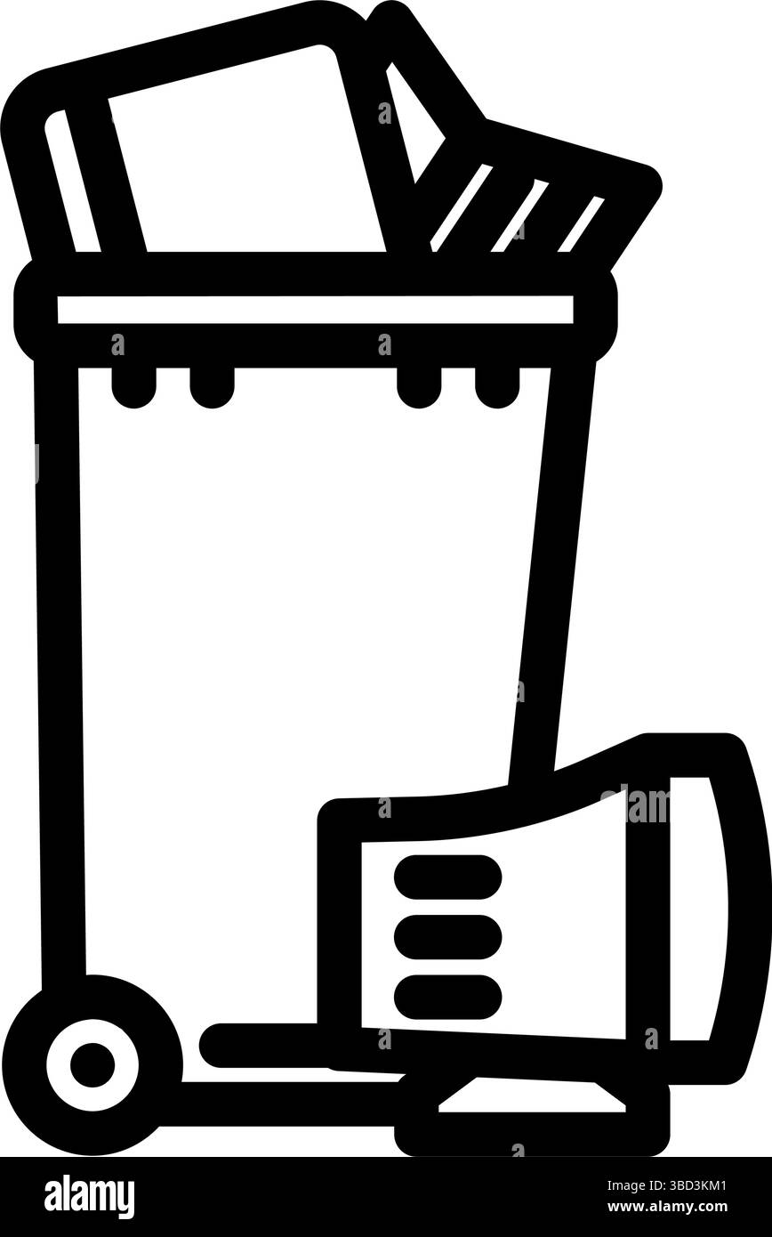 discarded laptops monitors e waste pollution line icon vector ...