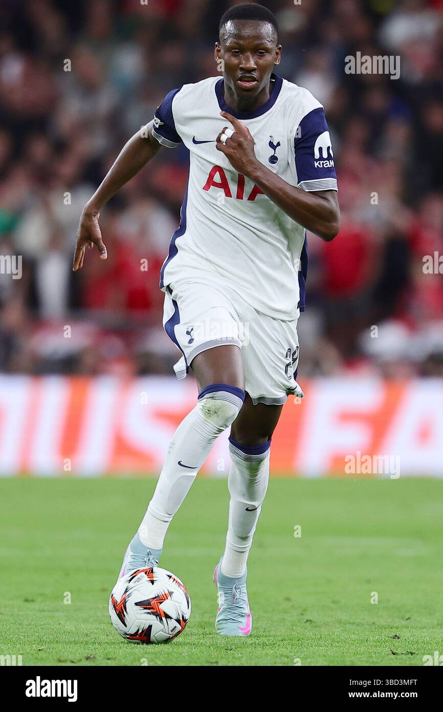 Pape Matar Sarr of Tottenham Hotspur during the 2024/2025 Europa League ...