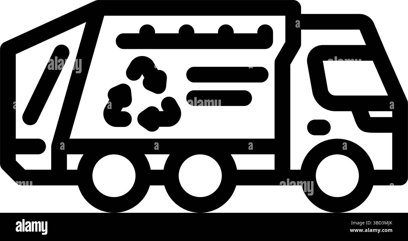disposal truck e waste pollution line icon vector illustration Stock ...