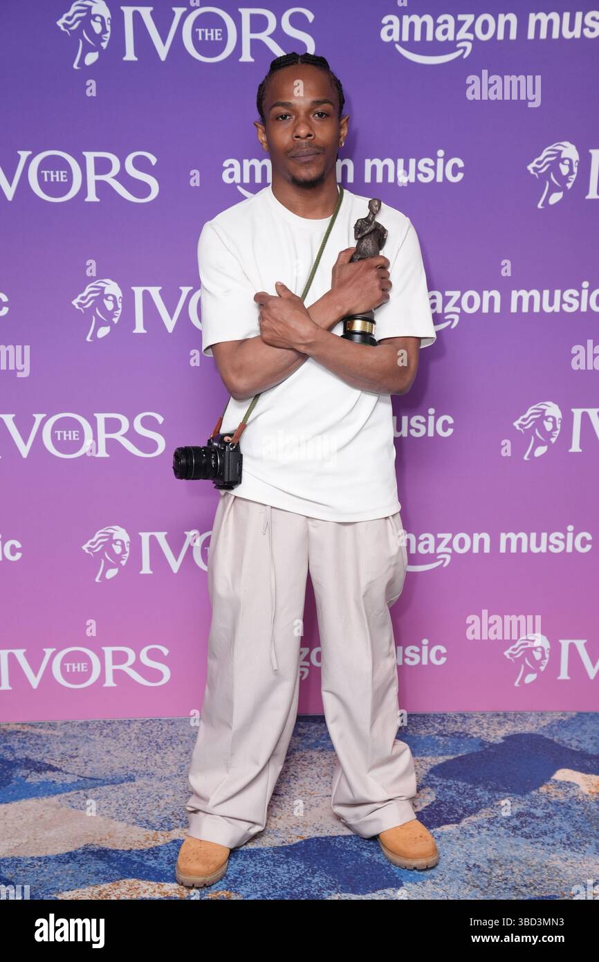 Berwyn, winner of the Best Album award, poses in the winners' room ...