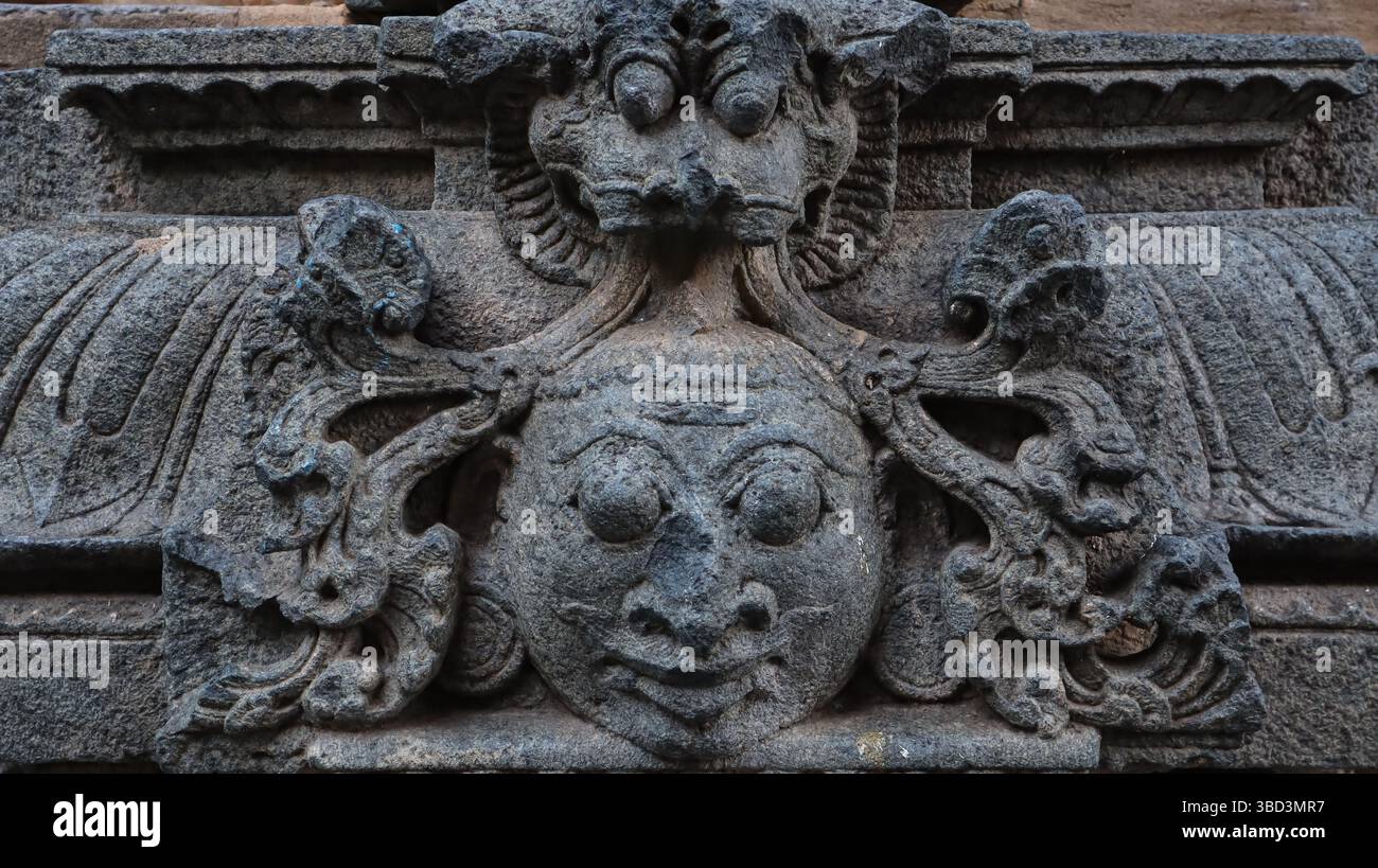 Beautifully Carved Human Face With Kirtimukha on theSri Chintala ...