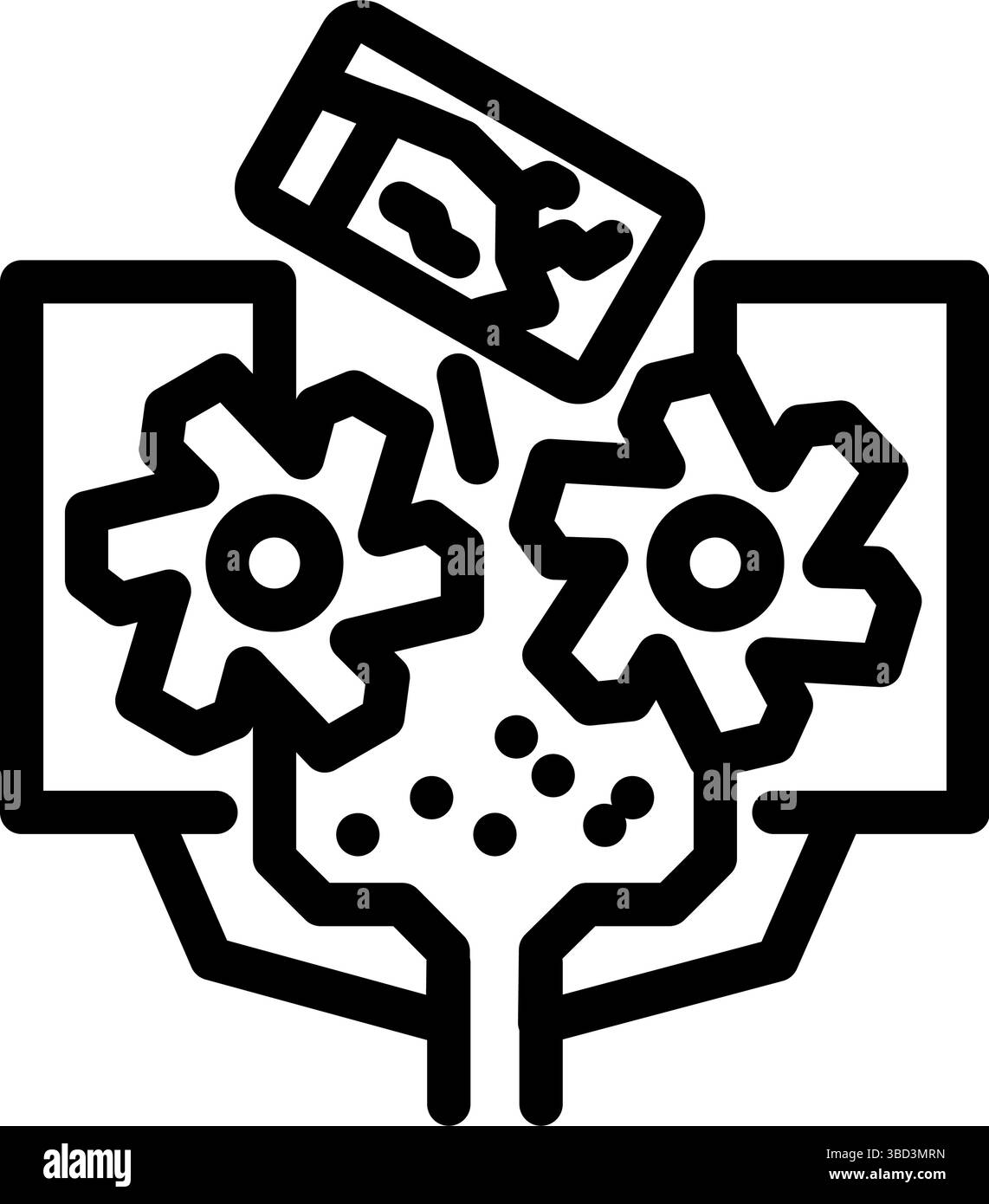 electronic being shredded e waste pollution line icon vector ...