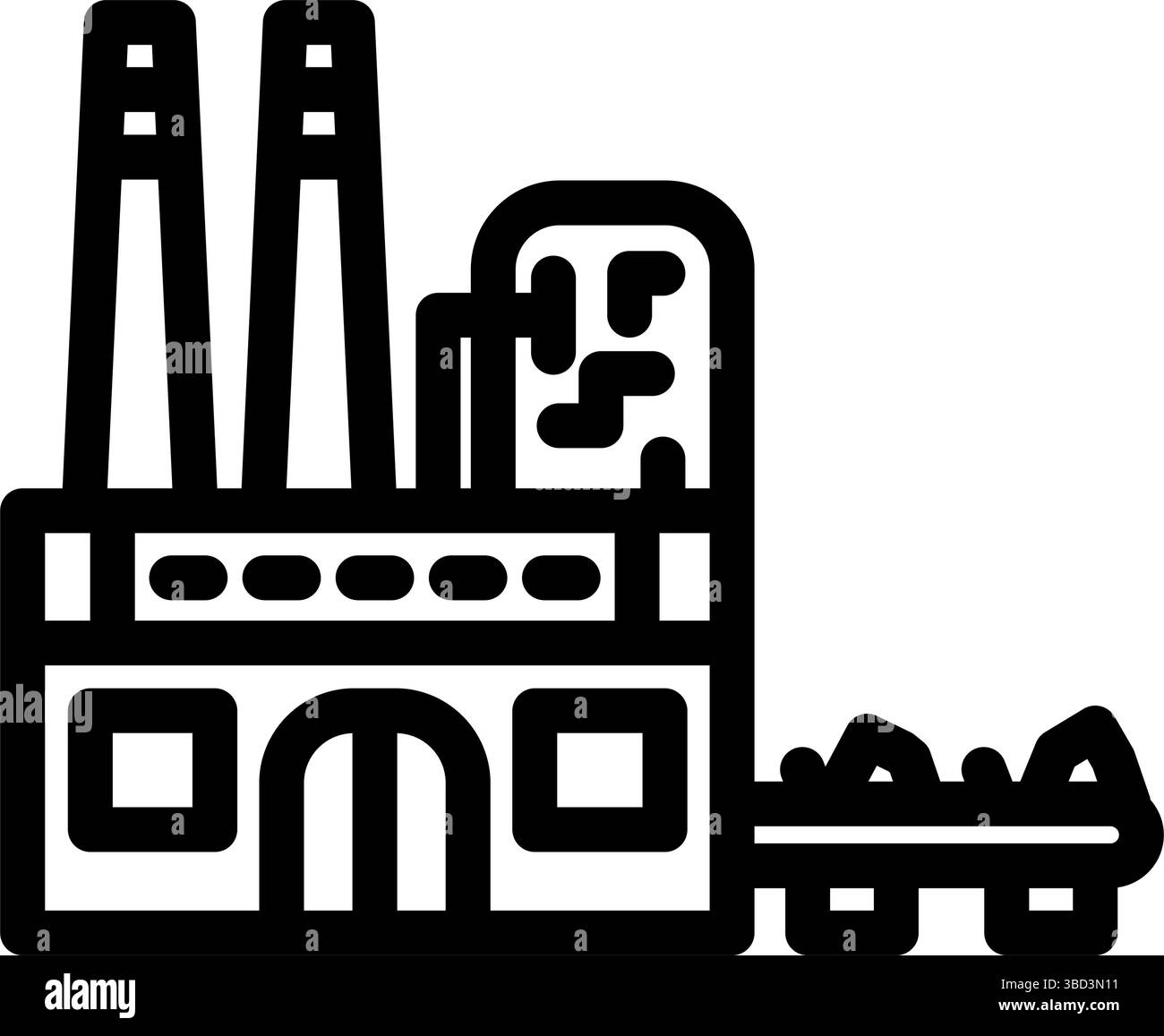 recycling facility e waste pollution line icon vector illustration ...