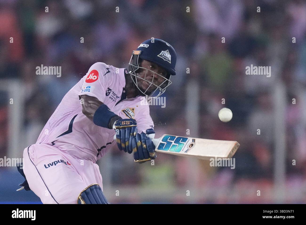 Gujarat Titans' Sherfane Rutherford bats during the Indian Premier ...