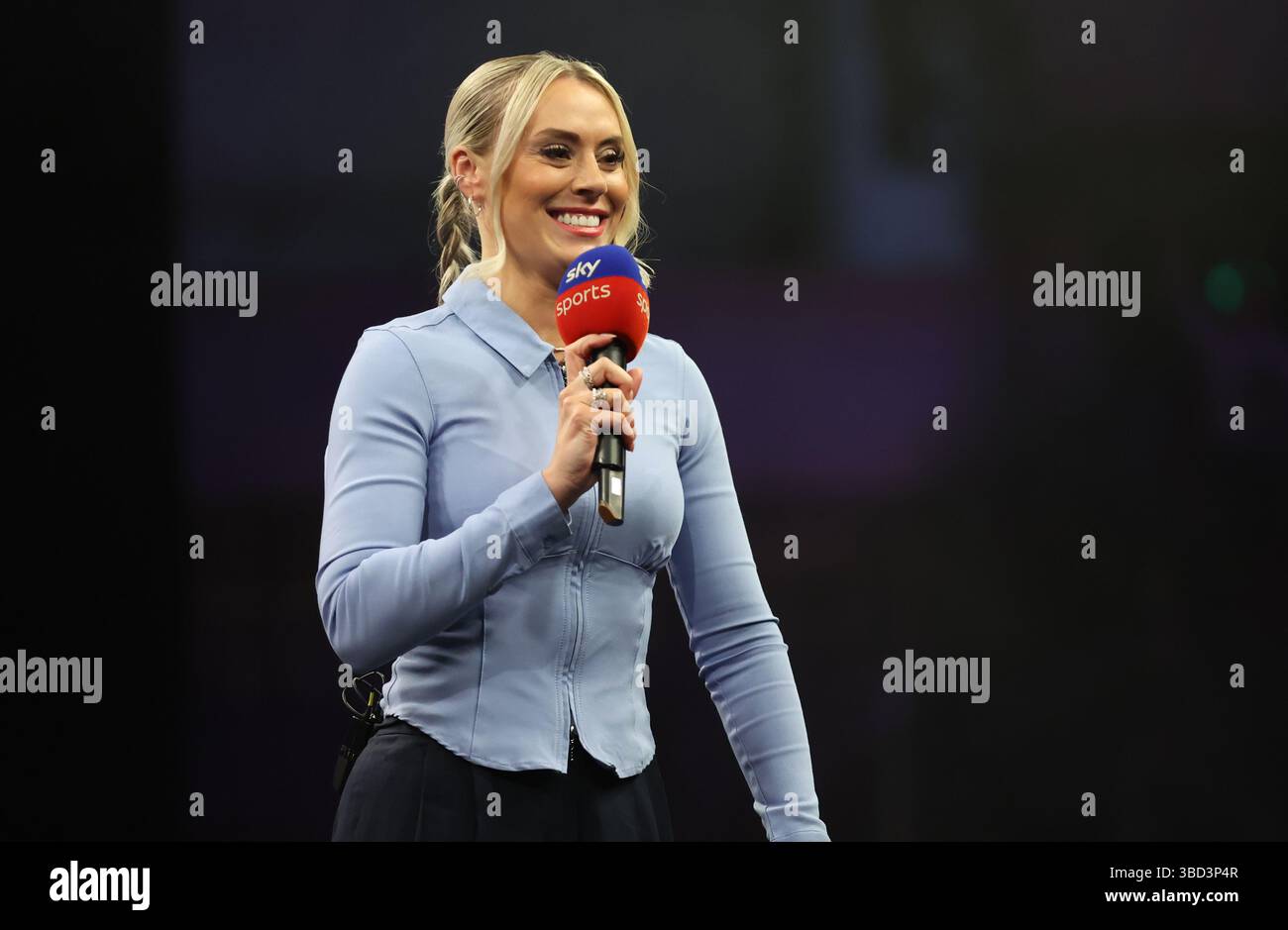 Sky Sports presenter Emma Paton on night sixteen of the BetMGM Premier ...