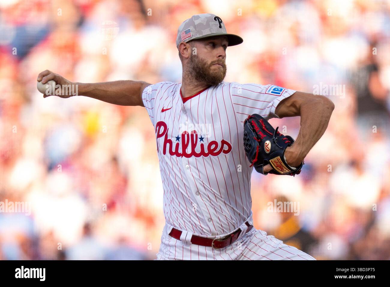 Philadelphia Phillies starting pitcher Zack Wheeler in action during a ...