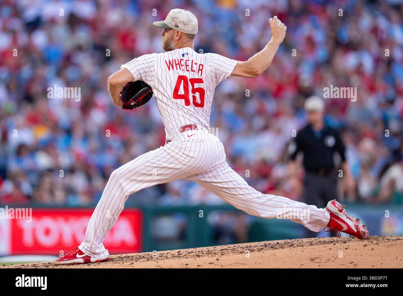Philadelphia Phillies starting pitcher Zack Wheeler in action during a ...
