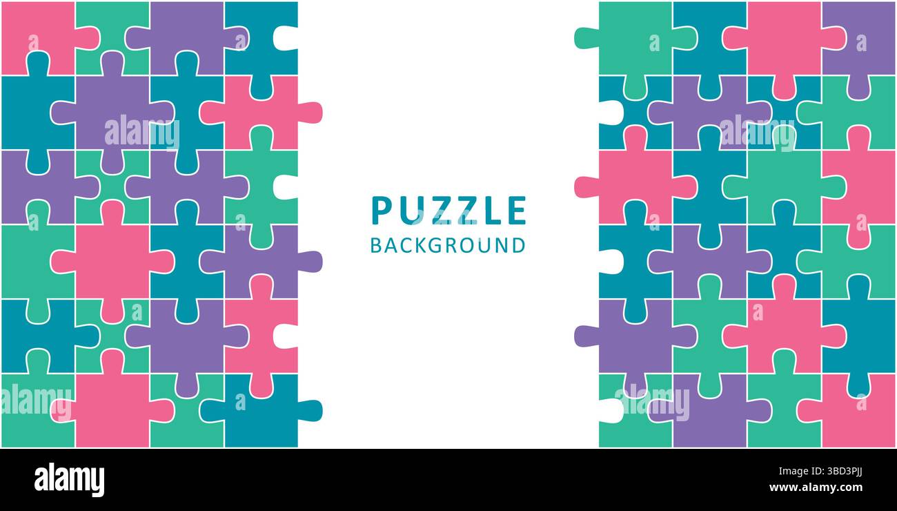 simple colorful puzzle pieces template isolated vector illustration ...