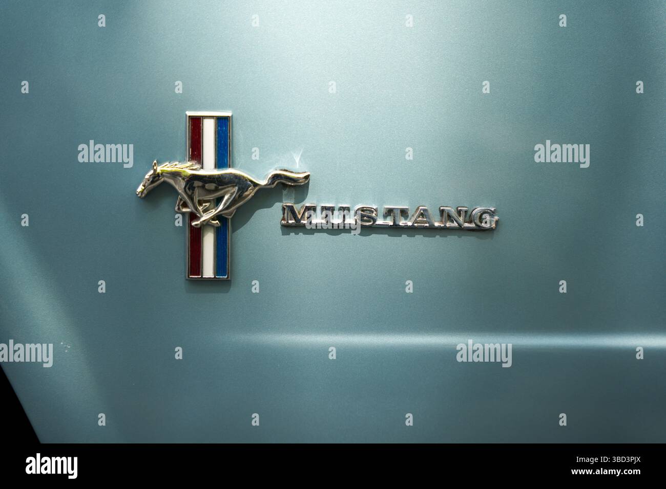 Germany Berlin May 11, 2025. Mustang Logo Close-up. Detailed shot of ...