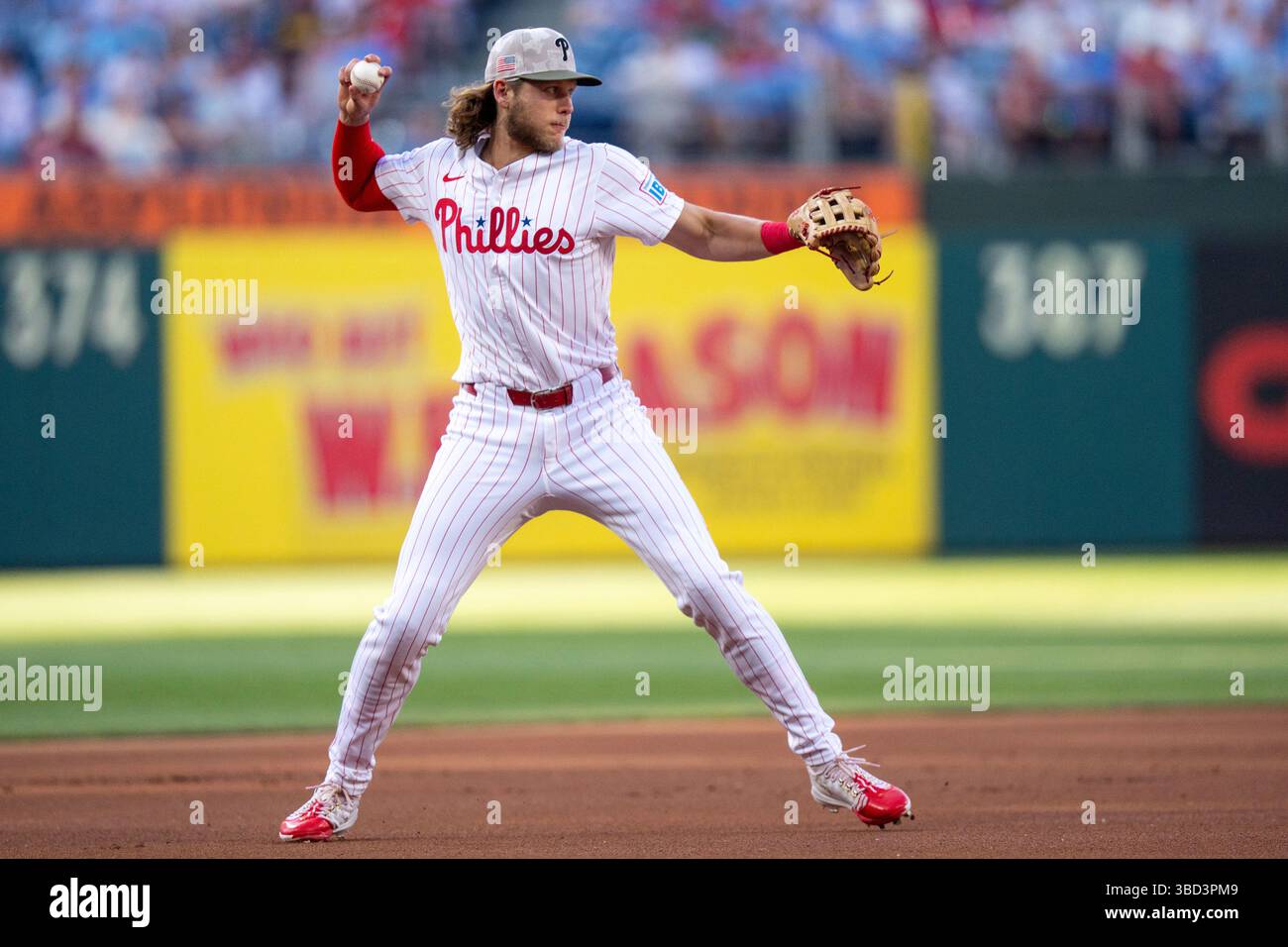 Philadelphia Phillies third baseman Alec Bohm in action during a ...