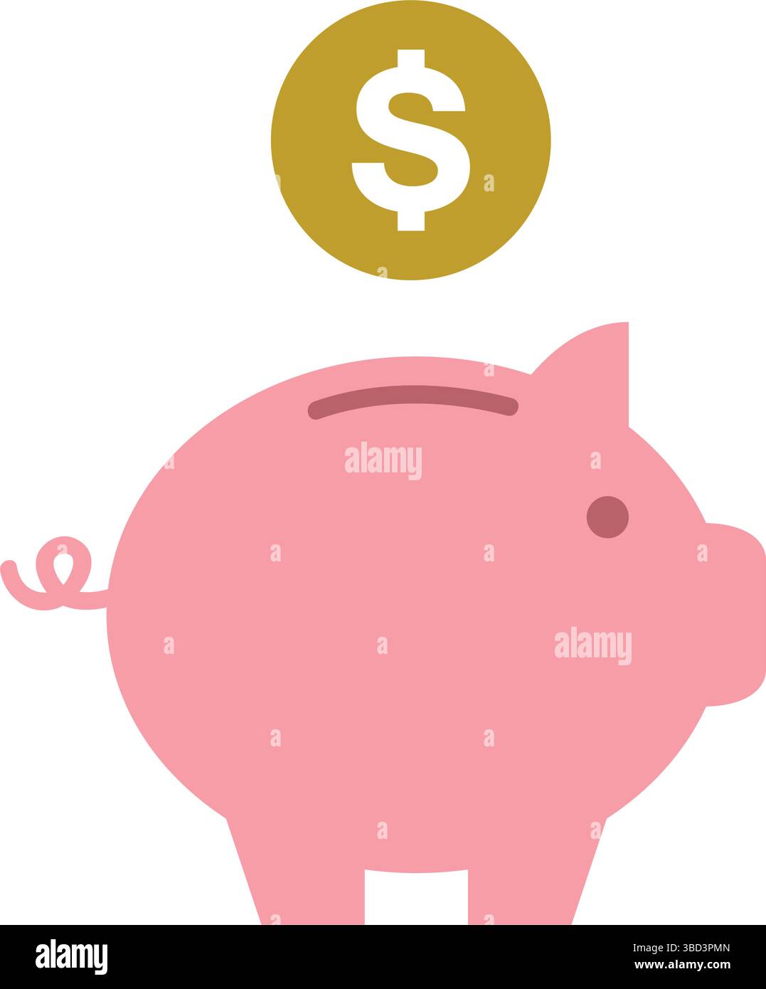 piggy bank with dollar coin isolated vector illustration Stock Vector ...