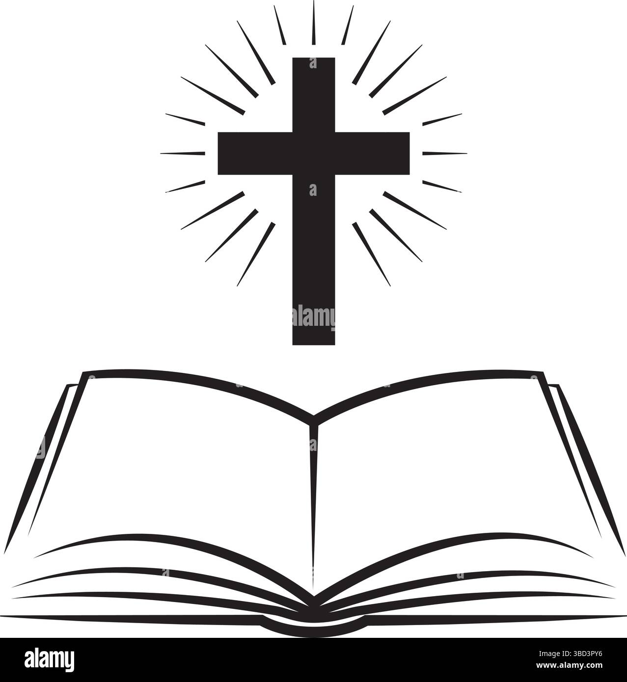 simple bible with religion cross isolated vector illustration Stock ...