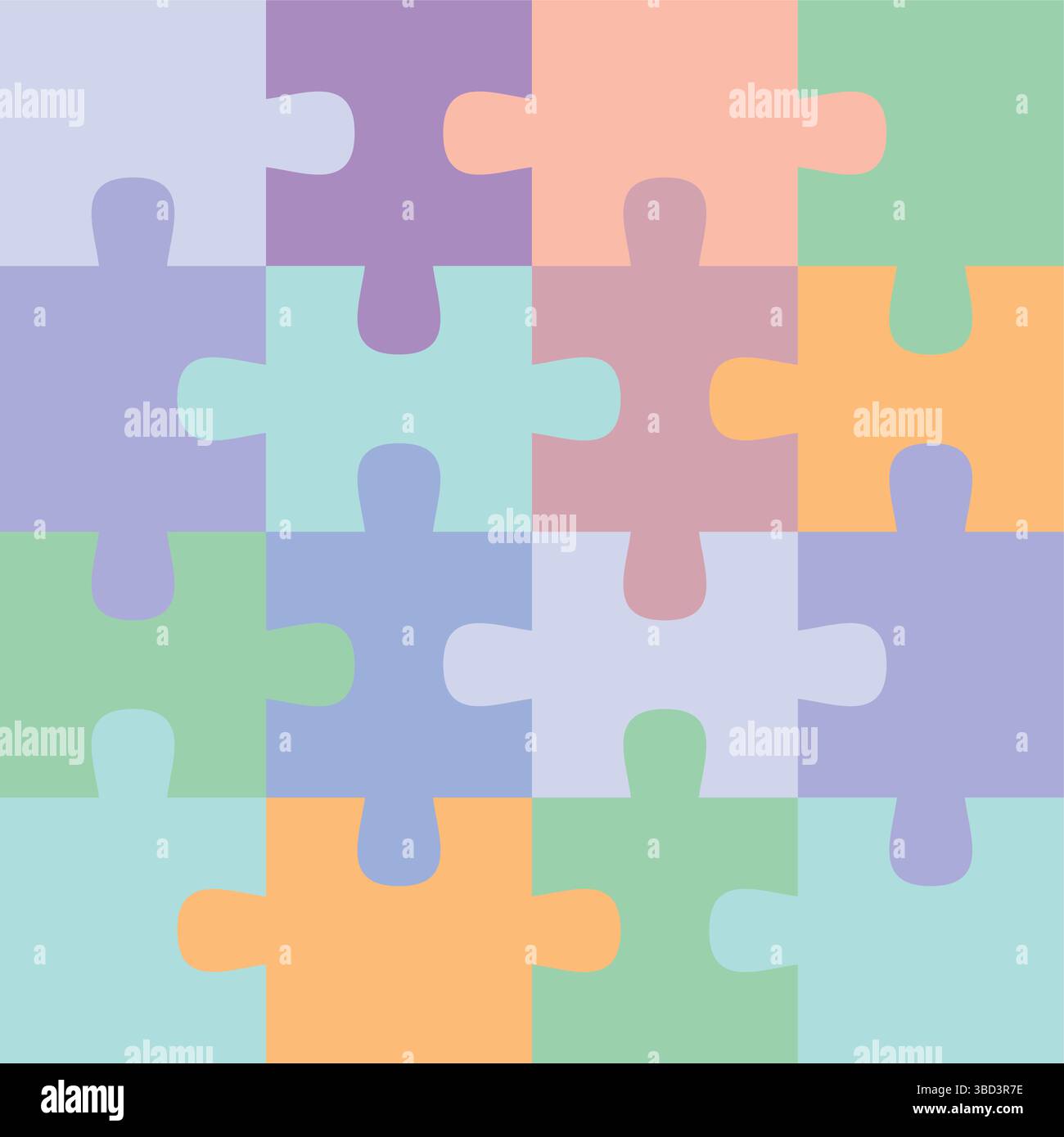 colorful puzzle background in pastel colors vector illustration Stock ...