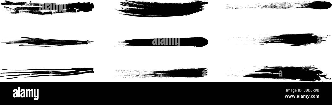 set of simple brush strokes isolated vector illustration Stock Vector Image & Art - Alamy