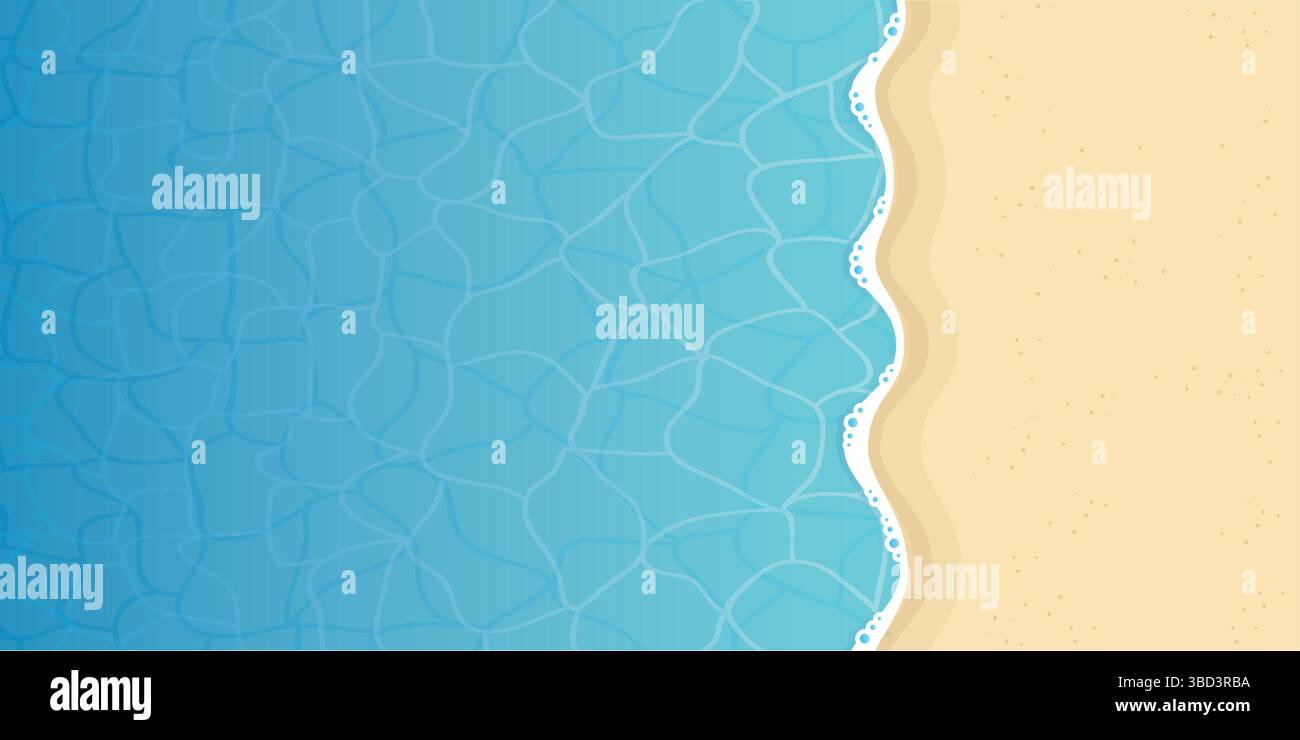 sandy beach summer holiday top view background vector illustration ...