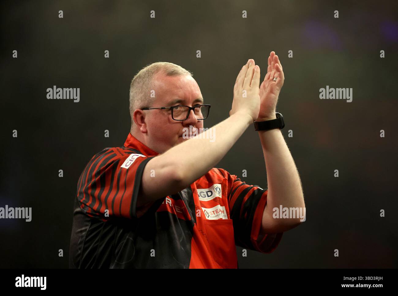 Stephen Bunting before the quarter-final match against Luke Littler on ...