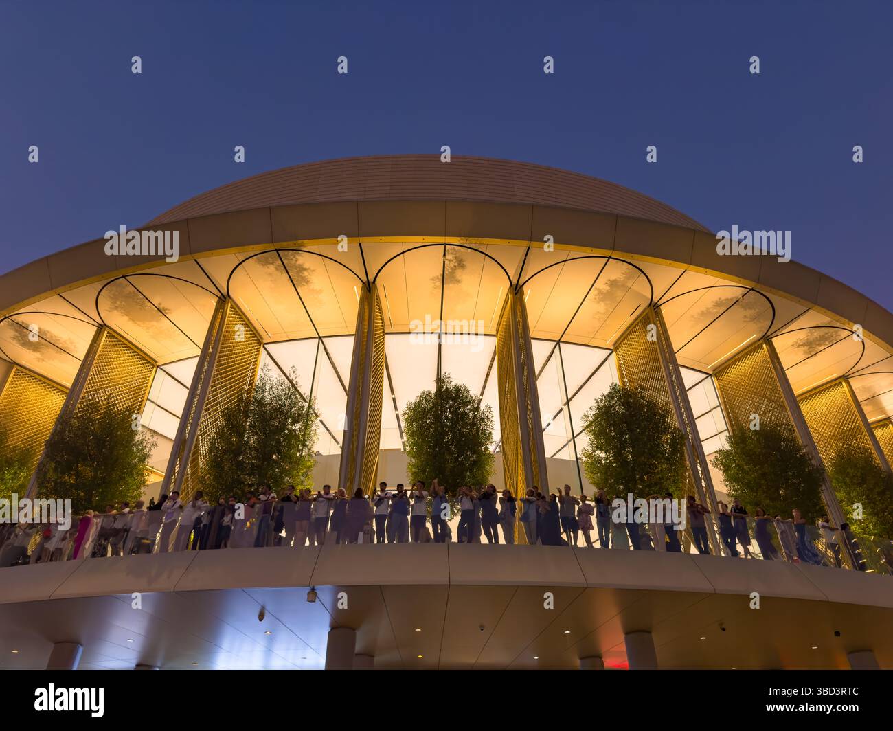 UAE, Dubai, 26 September 2024: people on the balcony of the central ...