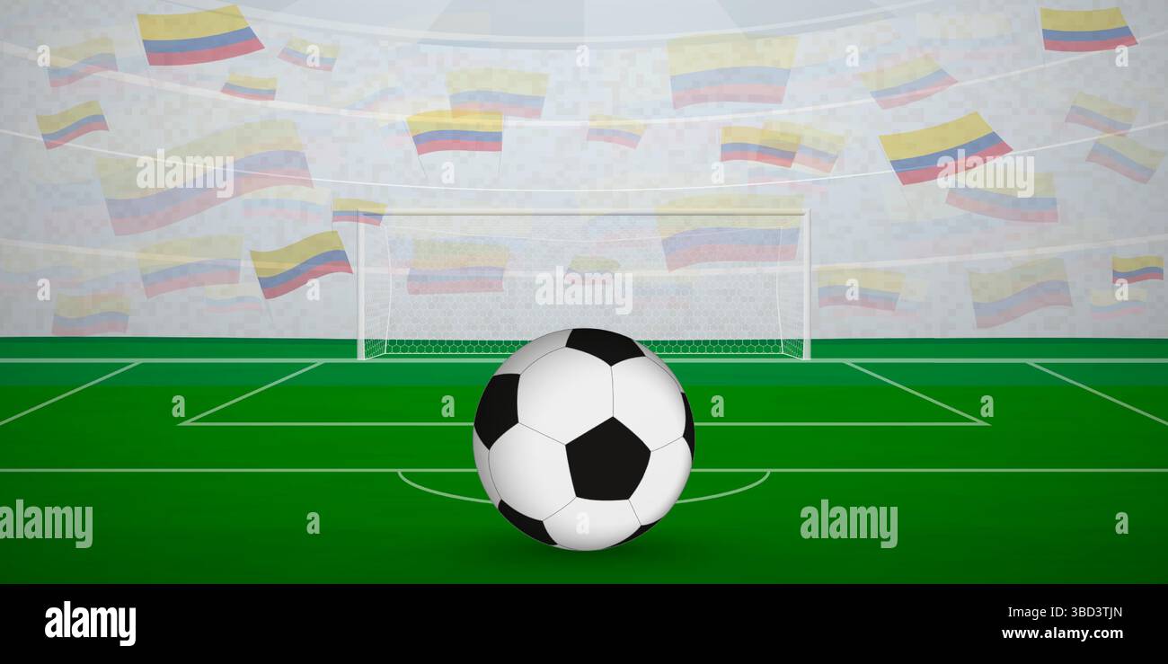 Colombian Football Arena Full of Fans with National Flags, Sports Event ...