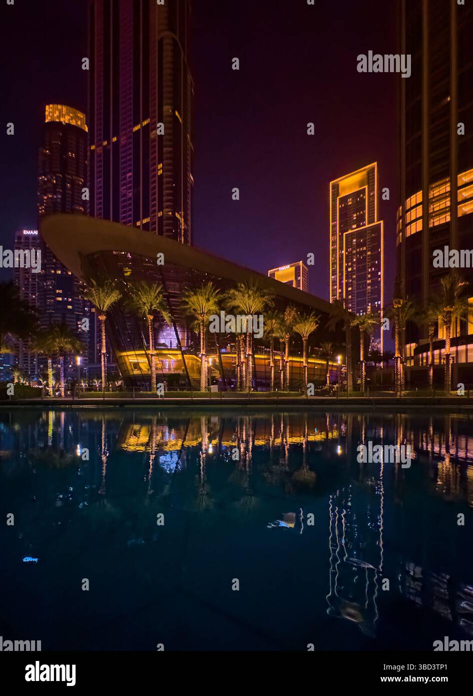Dubai, UAE, 26 September 2024: Night view of the Dubai Opera near the ...