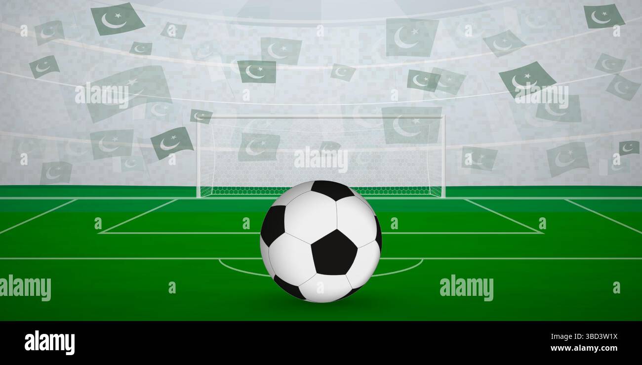Pakistani Football Arena Full of Fans with National Flags, Sports Event ...