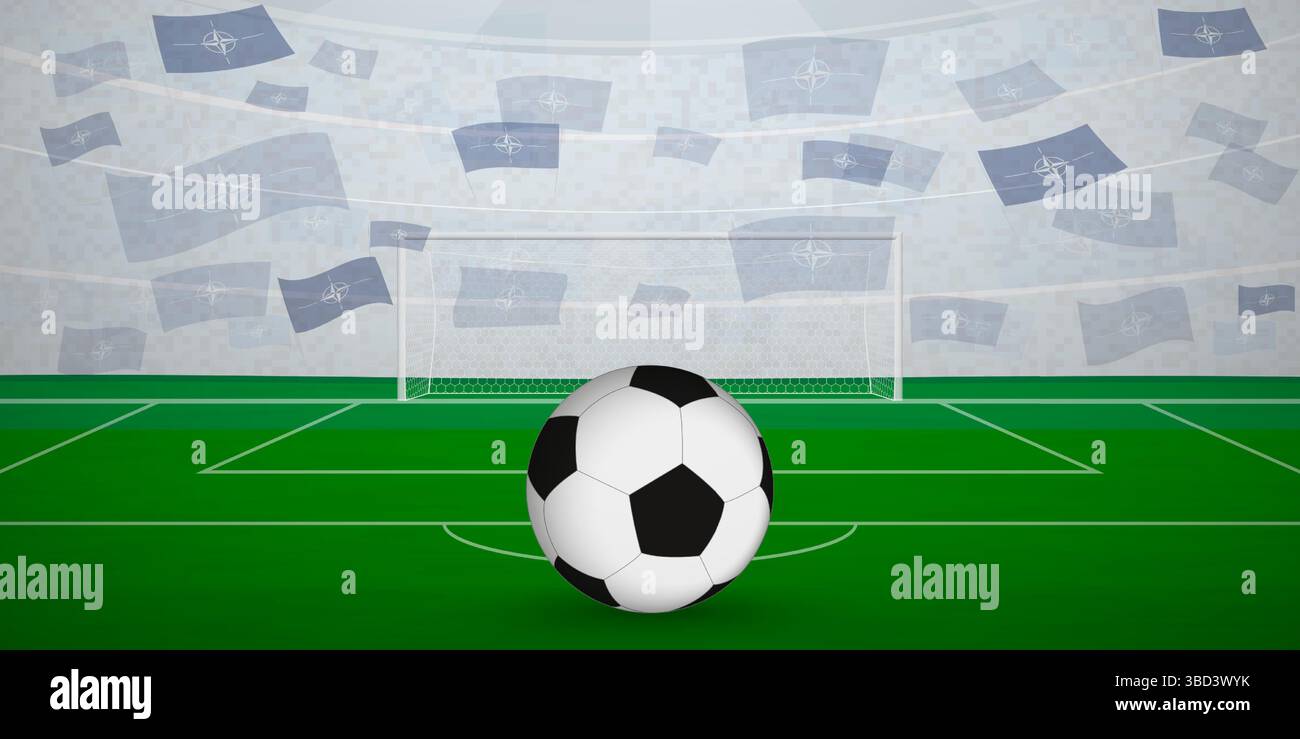 NATO Football Arena Full of Fans with National Flags, Sports Event ...