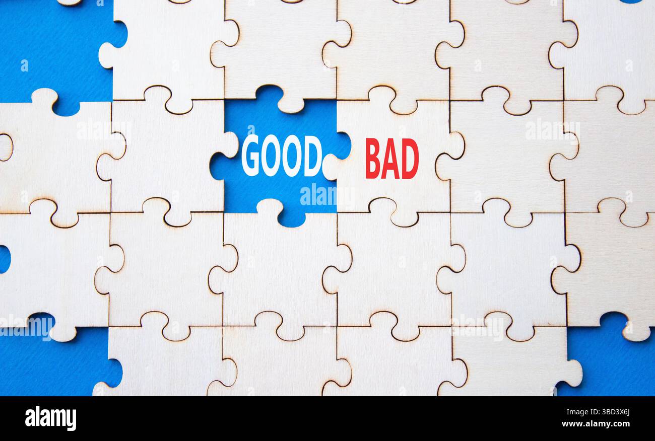 Good or Bad symbol. Concept word Good or Bad on wooden puzzle ...