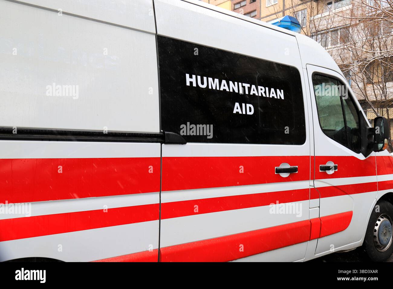 Bus sign humanitarian aid hi-res stock photography and images - Alamy