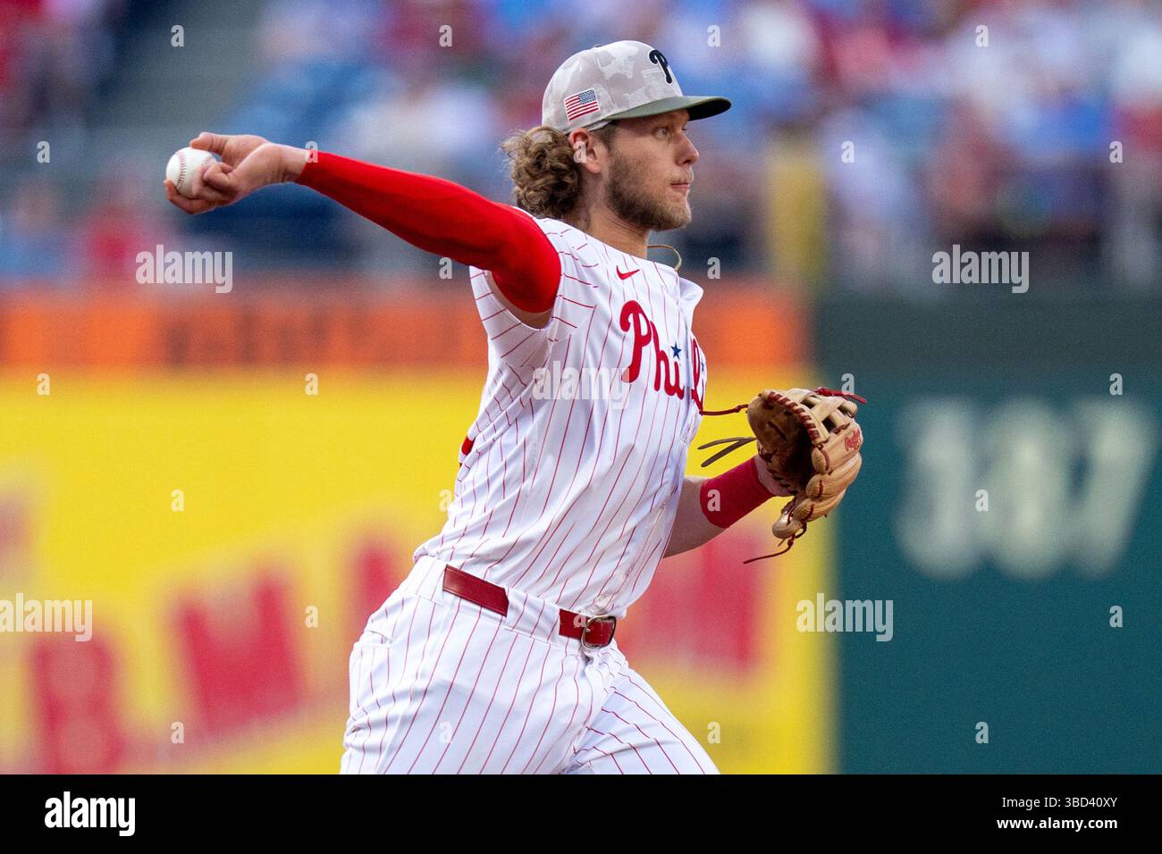 Philadelphia Phillies third baseman Alec Bohm in action during a ...