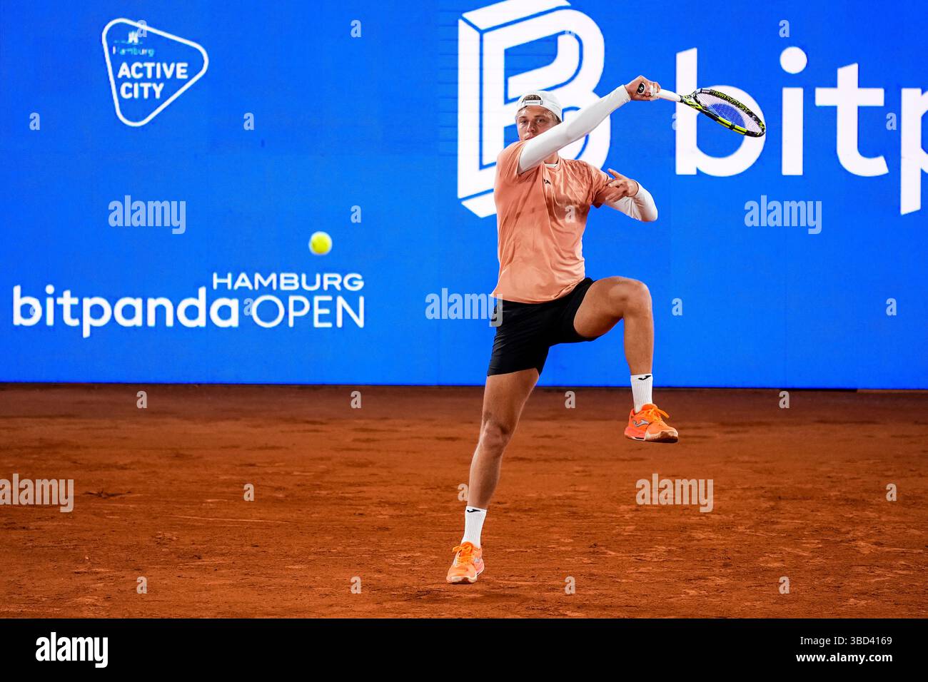 HAMBURG, GERMANY - MAY 22: Alexandre Muller of France plays a forehand ...