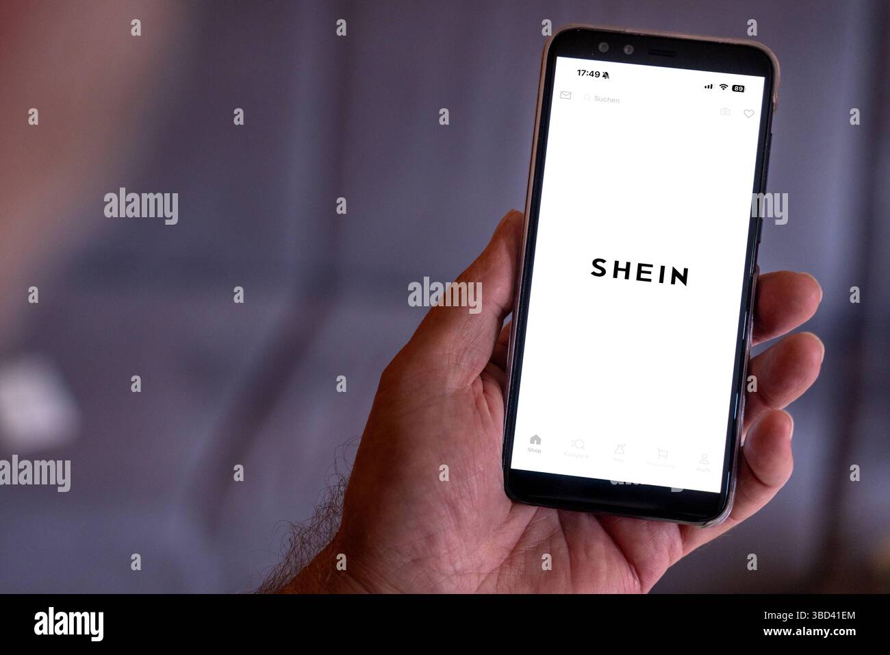 Bavaria, Germany - May 22, 2025: PHOTOMONTAGE, home screen of the Shein ...