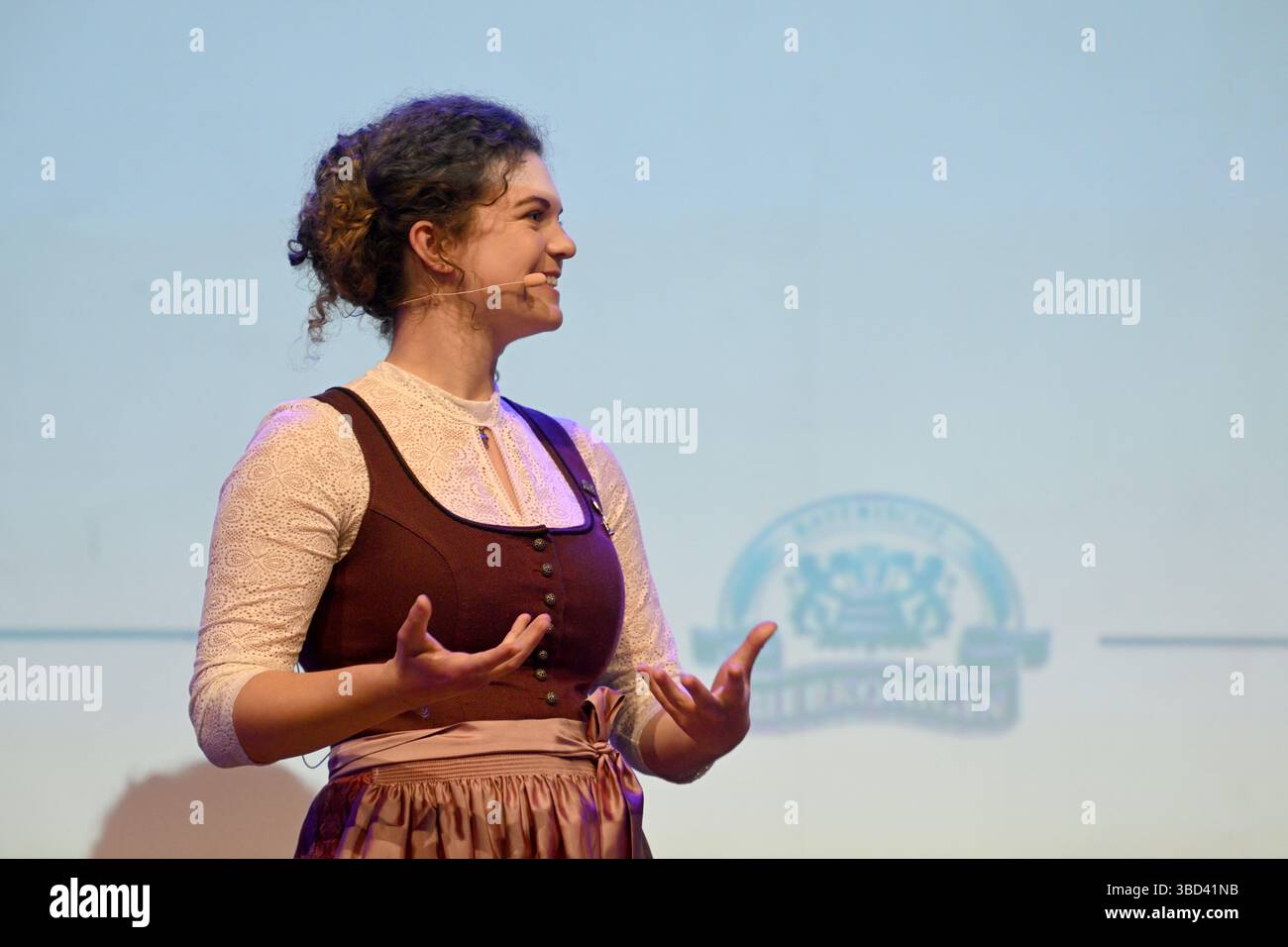 Munich, Germany. 22nd May, 2025. Candidate Edith Forster takes to the ...