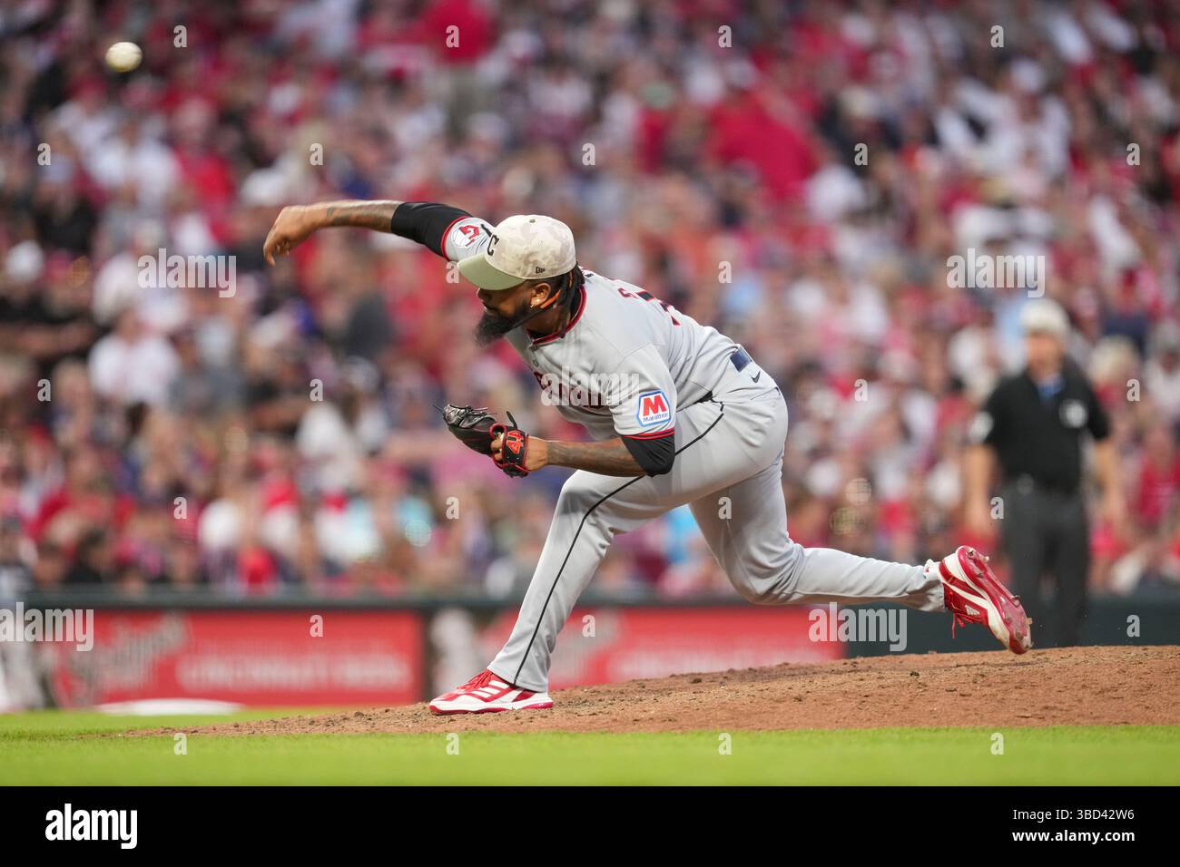Cleveland Guardians pitcher Emmanuel Clase throws during a baseball ...