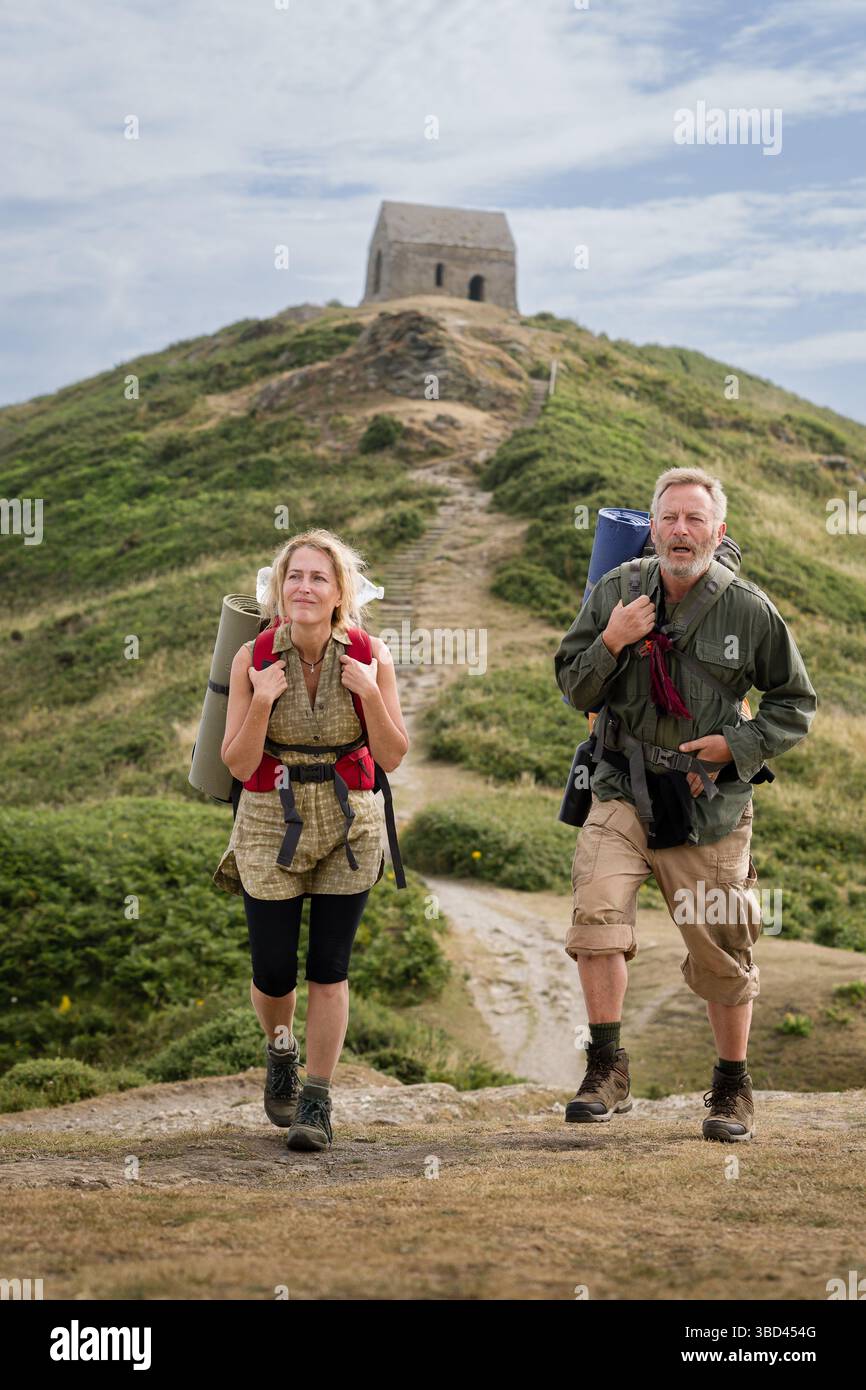 The Salt Path (2024) Jason Isaacs as Moth Winn Gillian Anderson as ...