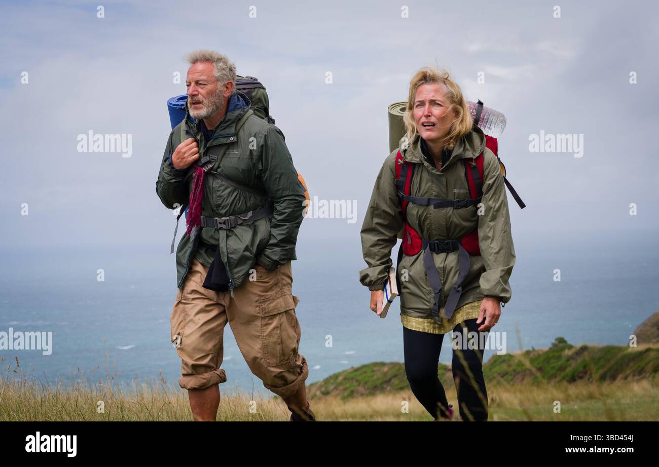 The Salt Path (2024) Jason Isaacs as Moth Winn Gillian Anderson as ...